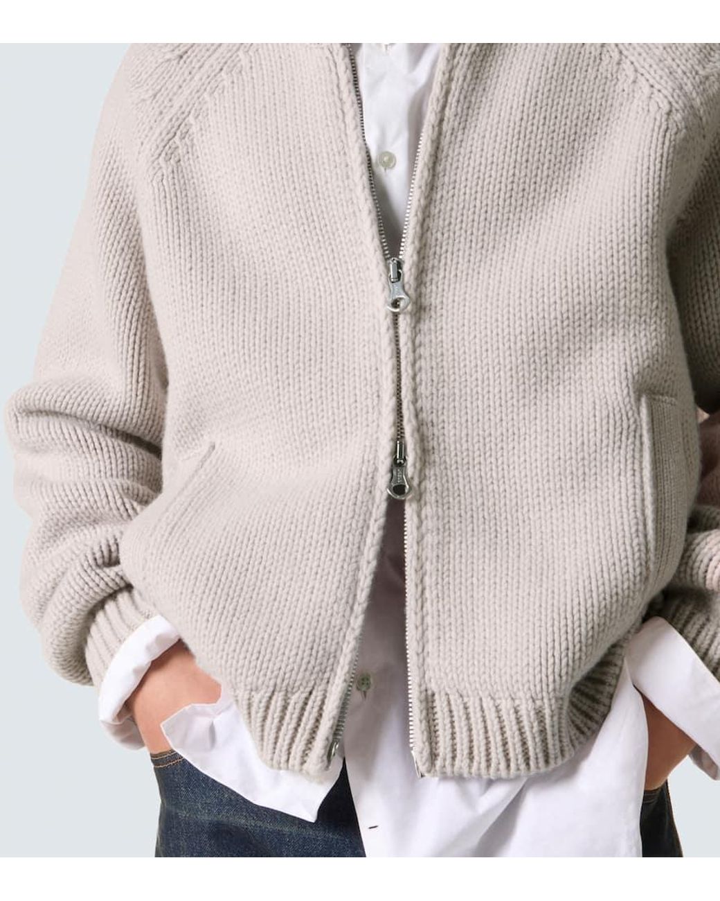 Our Legacy Ultra Wool Zip-Up Cardigan in Natural for Men | Lyst UK