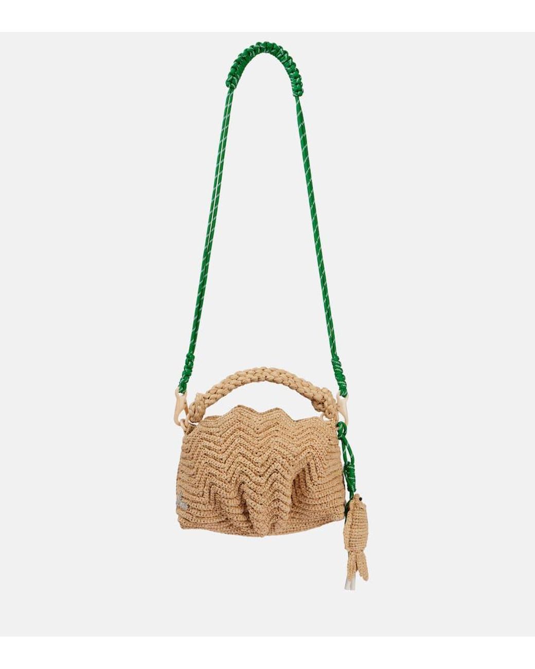 ALÉMAIS Horizon Crochet Raffia Crossbody Bag in Metallic | Lyst