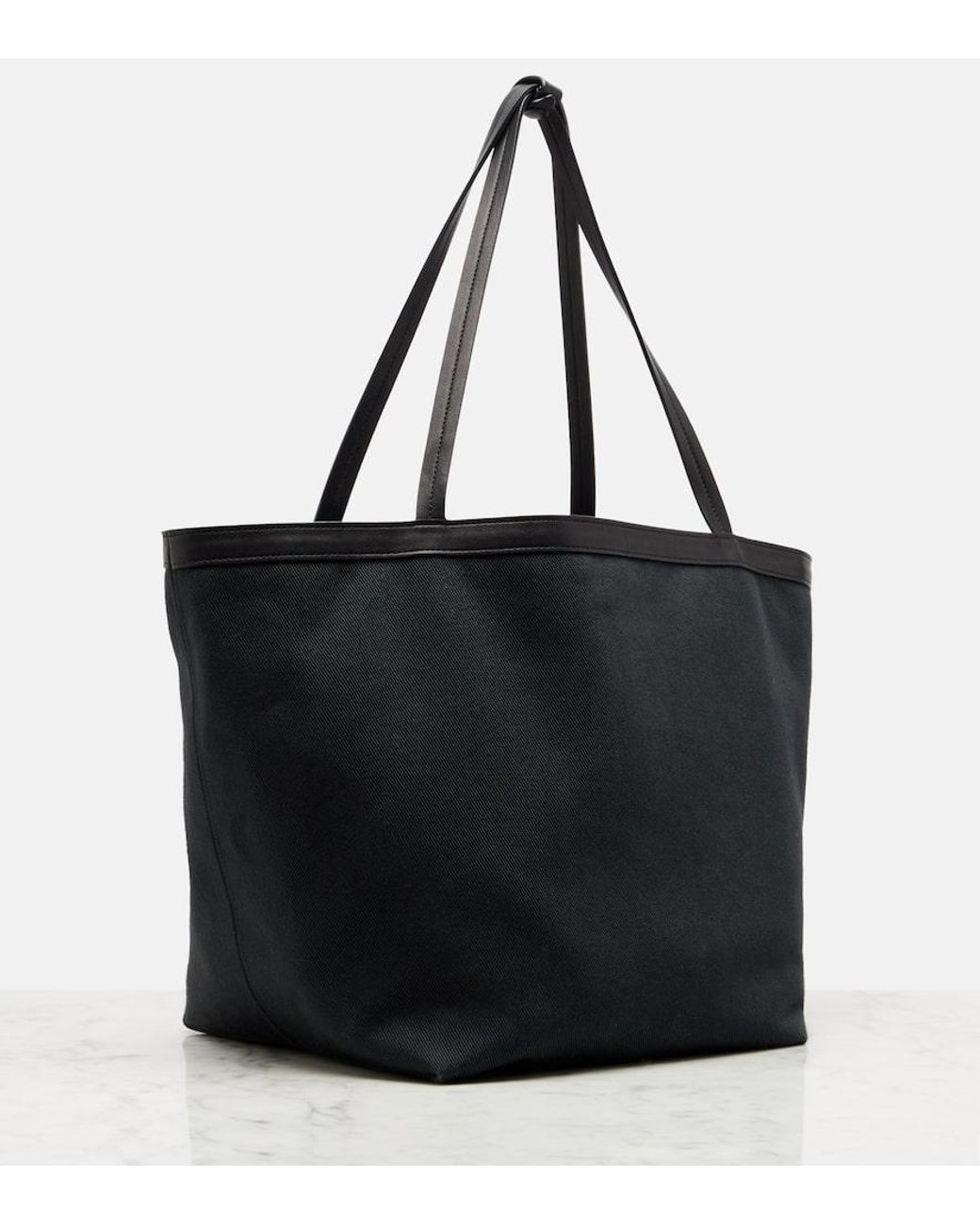 The Row Park Three Stitch Reversible Canvas Tote Bag in Black | Lyst