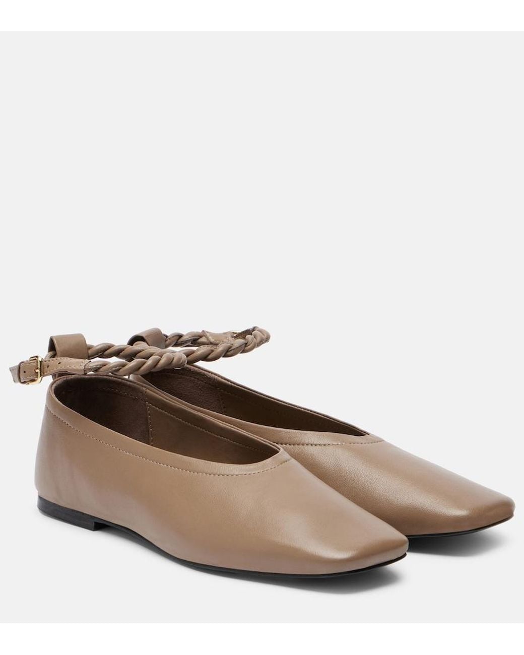 A.Emery Steele Leather Ballet Flats in Brown | Lyst