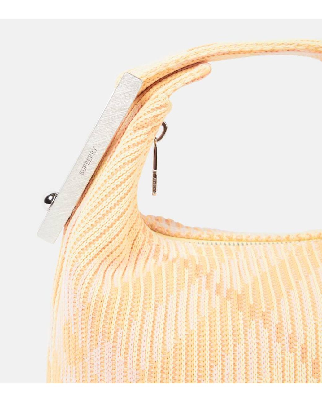 Burberry Check Mini Tote Bag in Natural | Lyst
