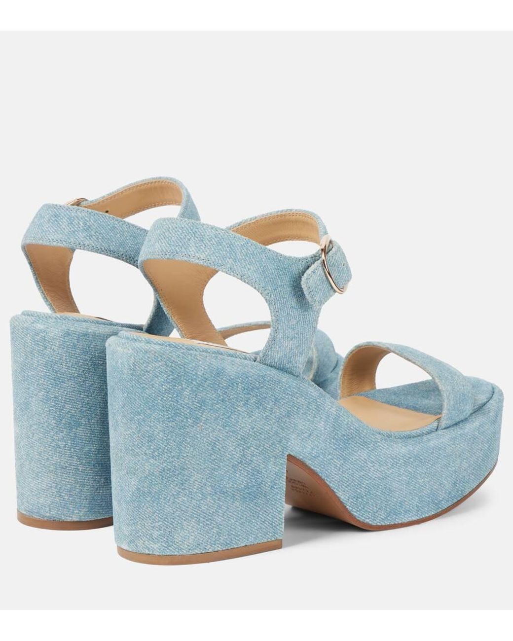 Gabriela Hearst Iman Denim Platform Sandals in Blue | Lyst