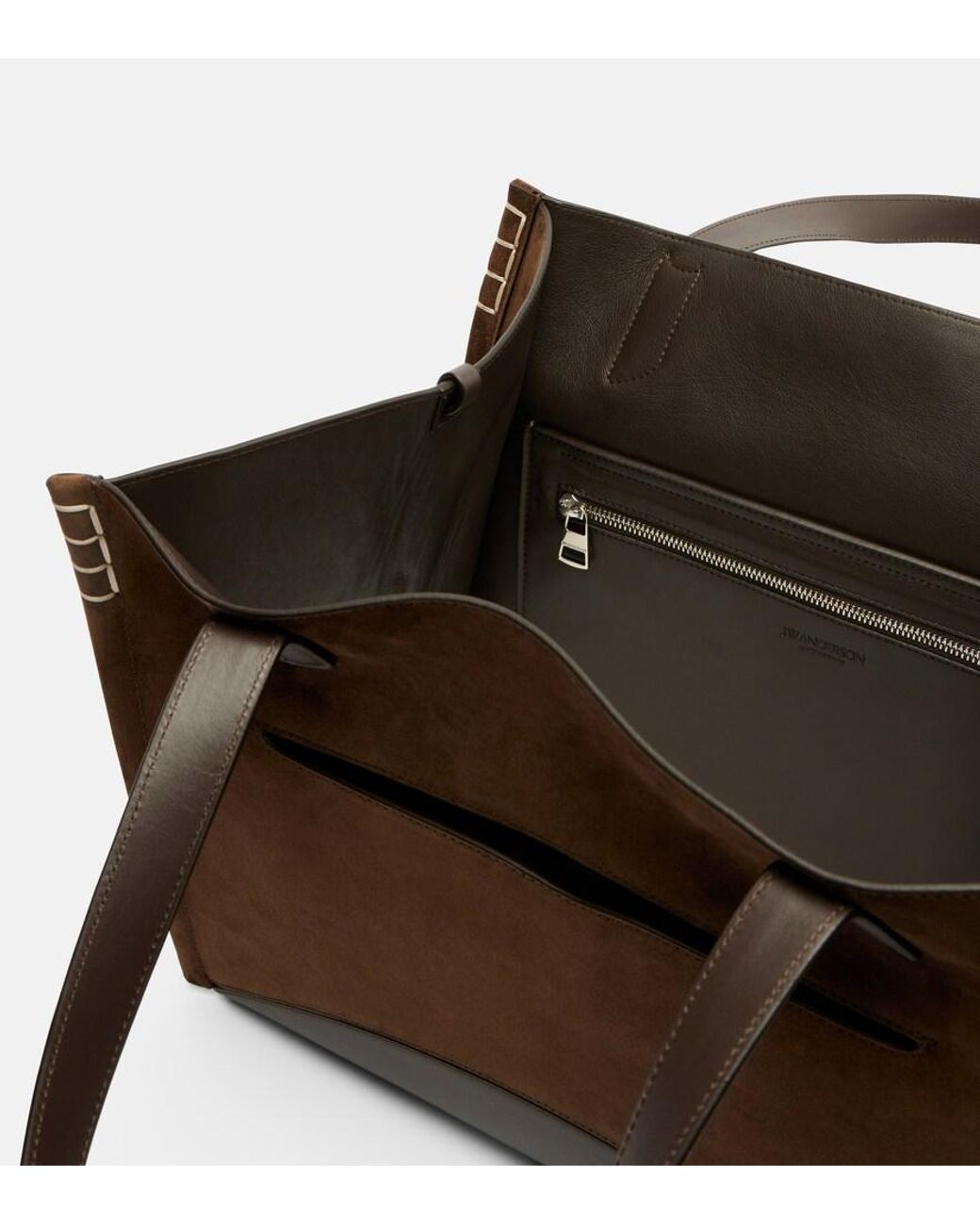 JW Anderson Loafer Cabas Large Suede Tote Bag in Brown | Lyst