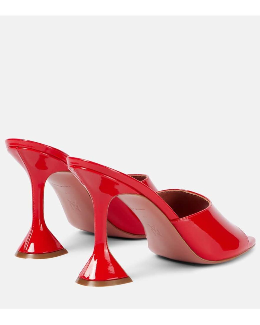 AMINA MUADDI Lupita 70 Patent Leather Mules in Red | Lyst
