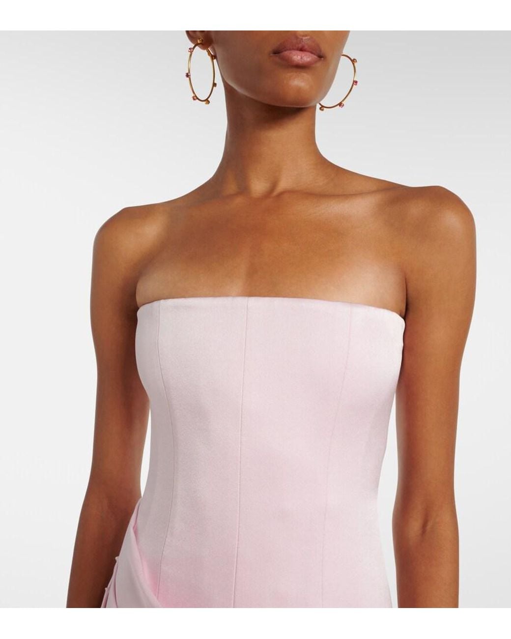 Alex Perry Draped Bustier Gown in Pink | Lyst