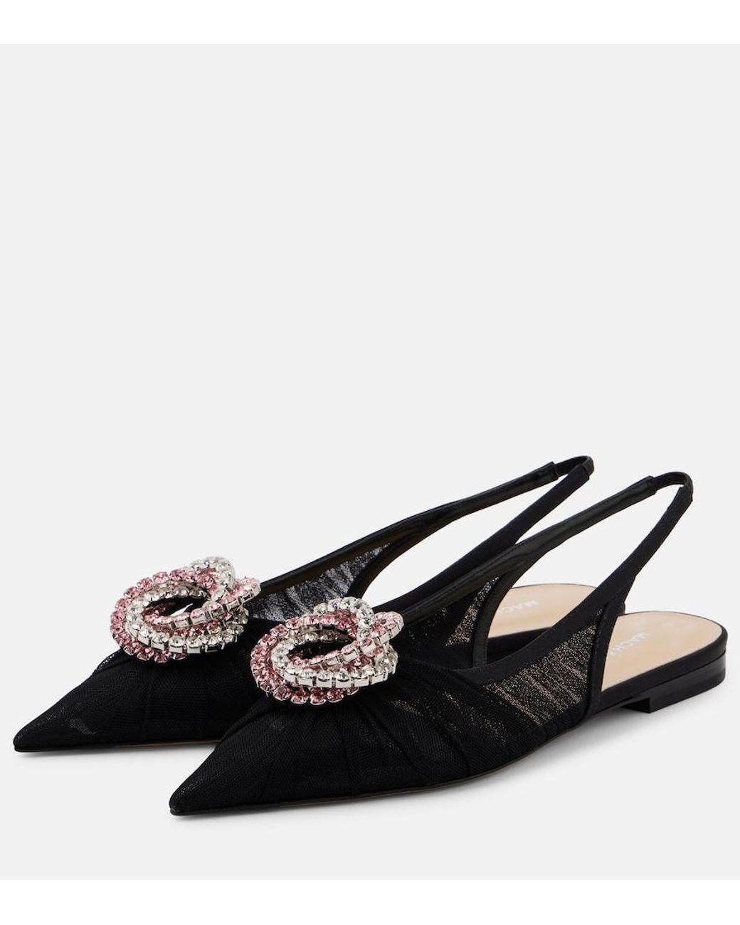 Mach & Mach Galaxy Tulle Slingback Flats in Black | Lyst