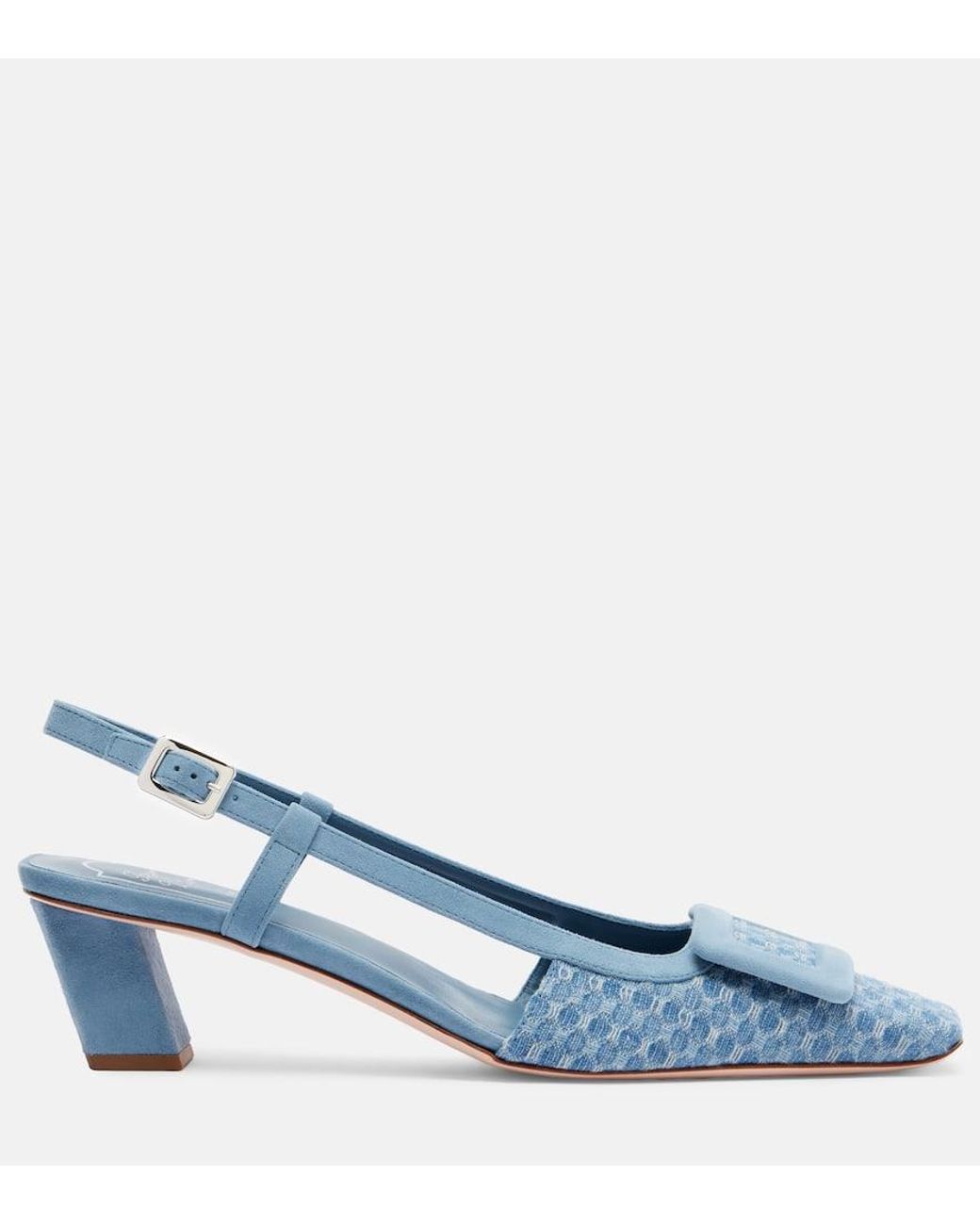 Roger Vivier Belle Vivier 45 Slingback Pumps in Blue | Lyst UK