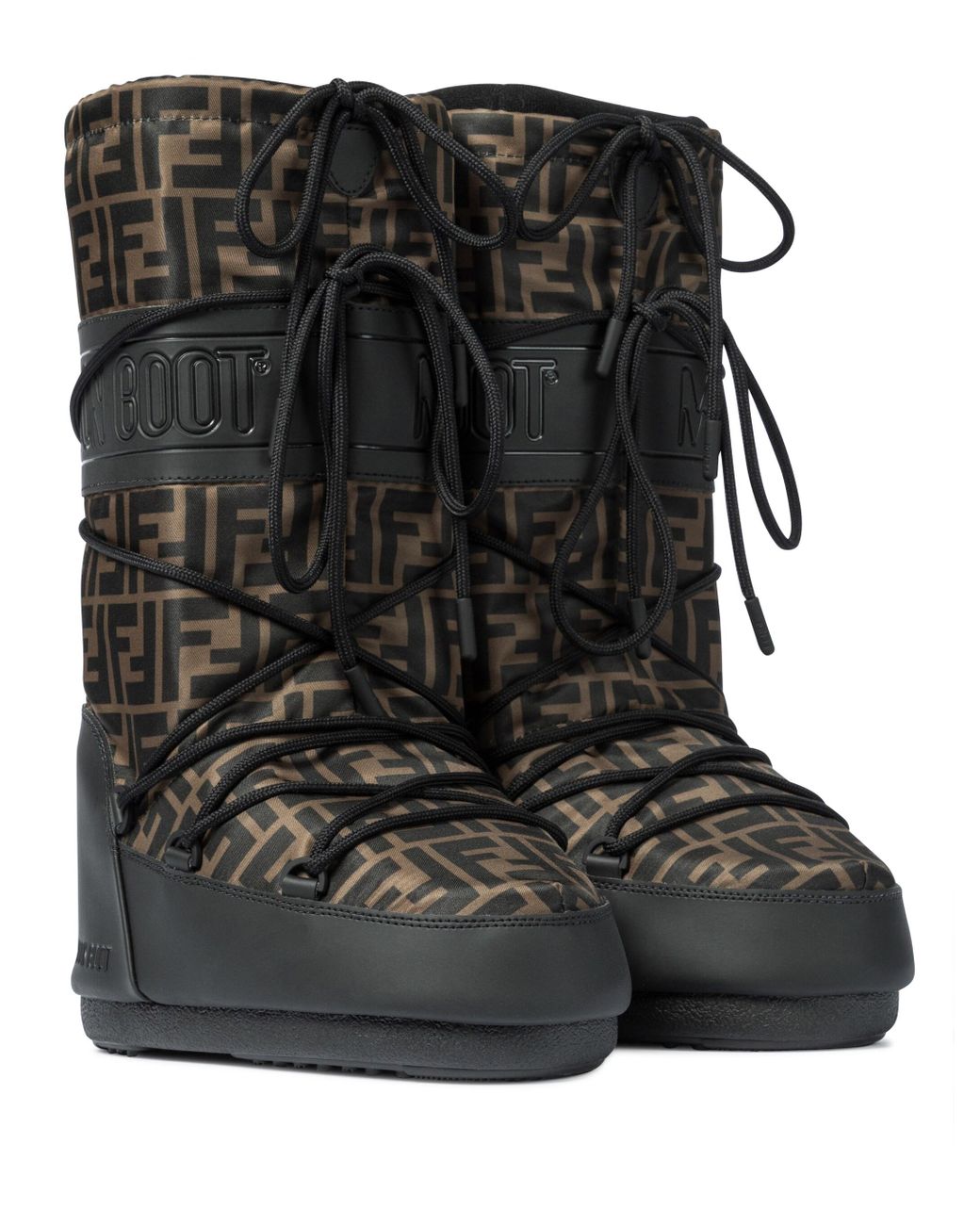 Fendi X Moon Boot Ff Boots in Brown - Lyst