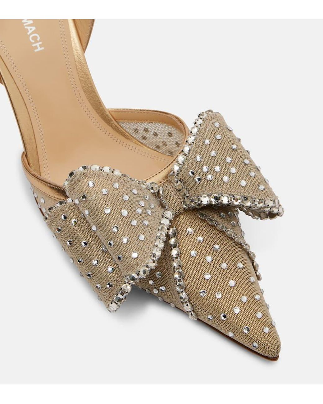 Mach & Mach Le Cadeau 85 Mesh Slingback Pumps in Metallic | Lyst