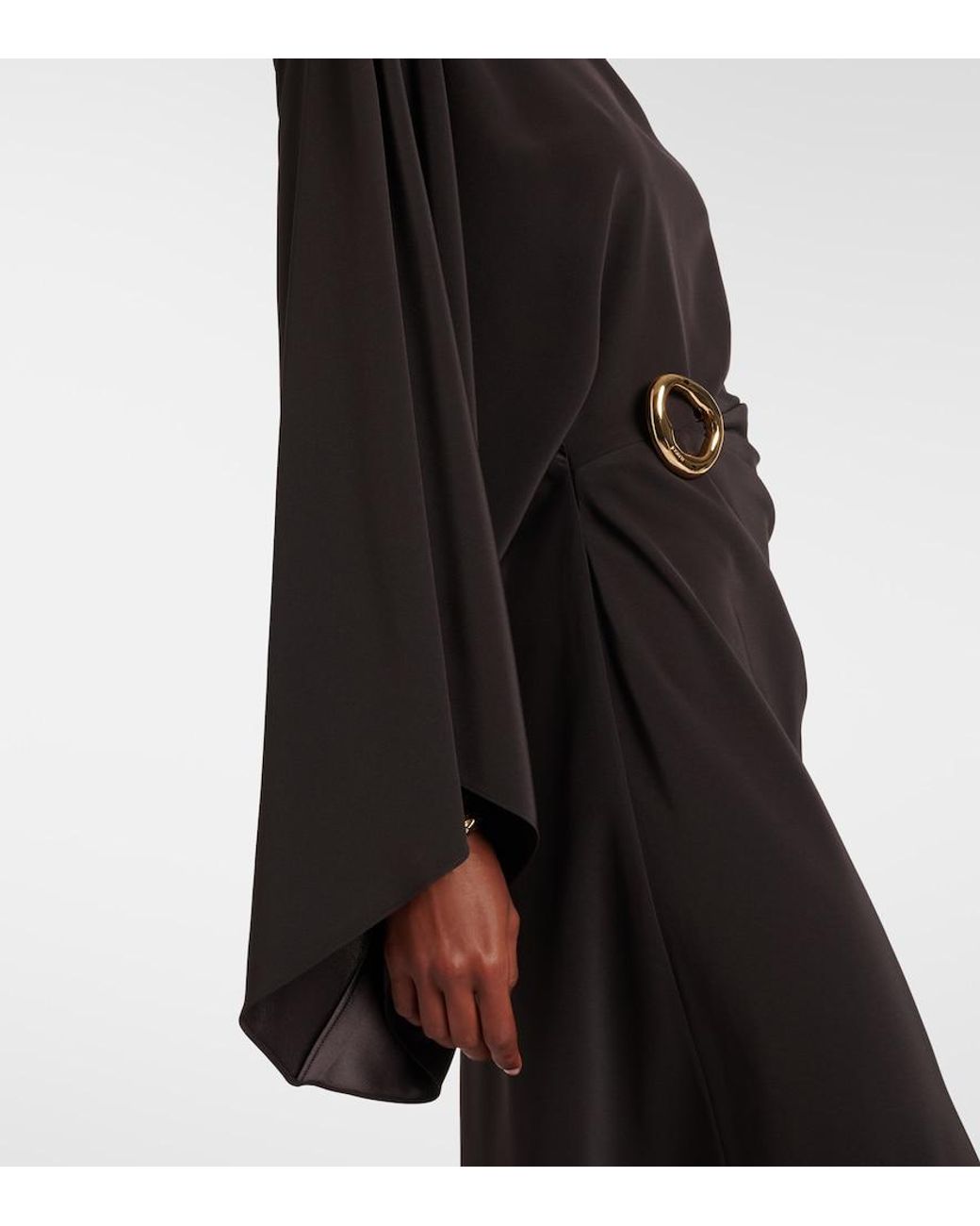 JOSEPH Joya Satin Twill Midi Dress in Black | Lyst
