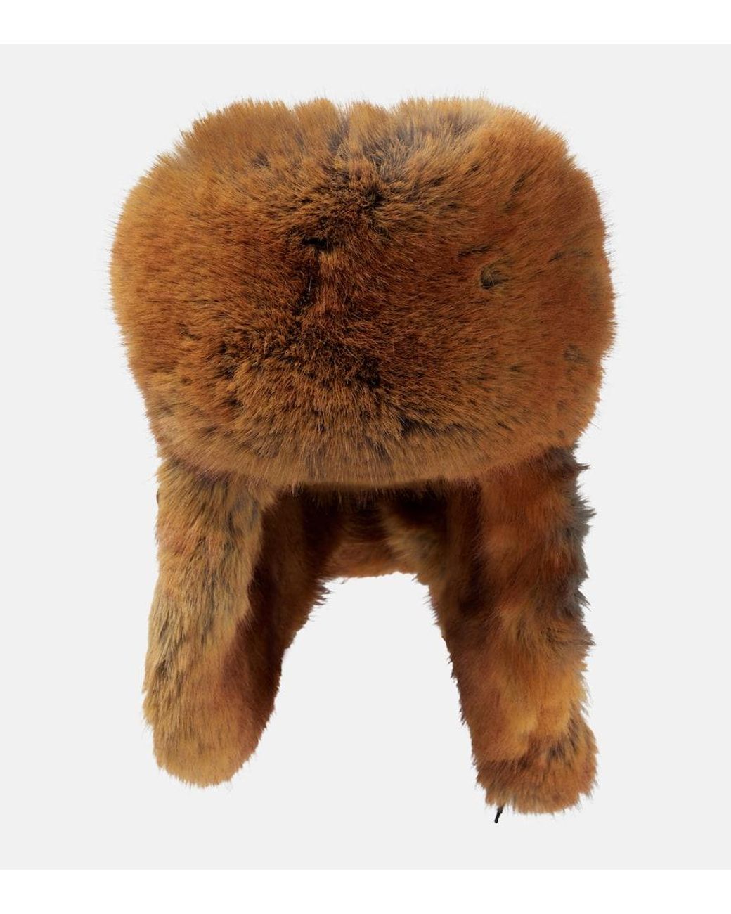 Burberry Oversized Faux Fur-trimmed Hat in Brown | Lyst