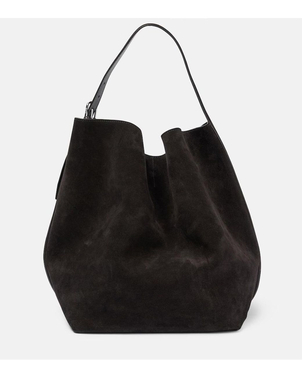 Totême Suede Tote Bag in Black | Lyst