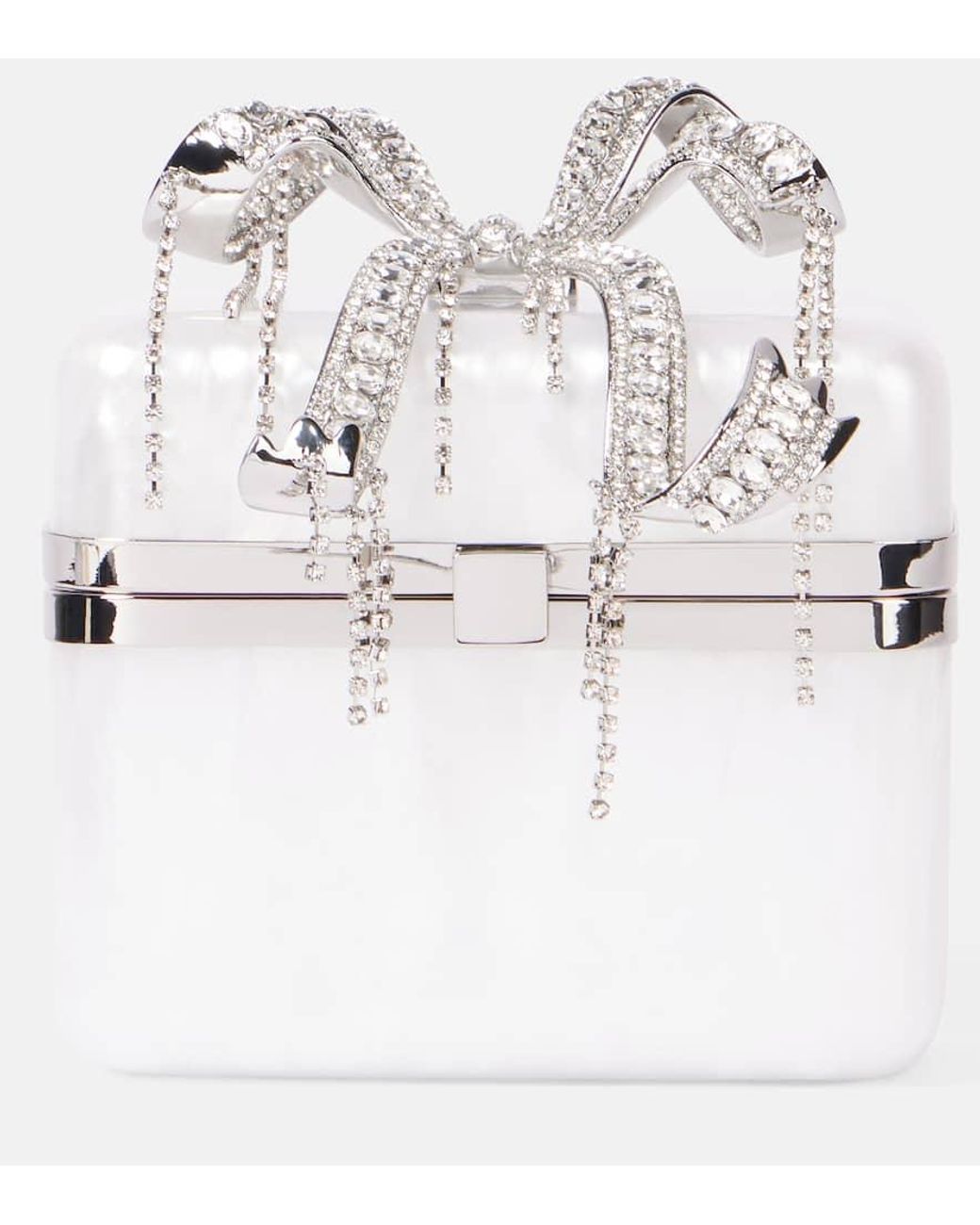 Self-Portrait Pearl Bow Vanity Bag in White | Lyst