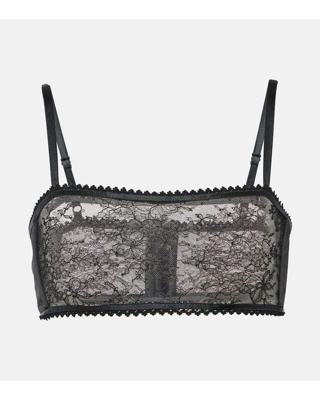 Wardrobe NYC Floral Lace Bralette in Gray | Lyst