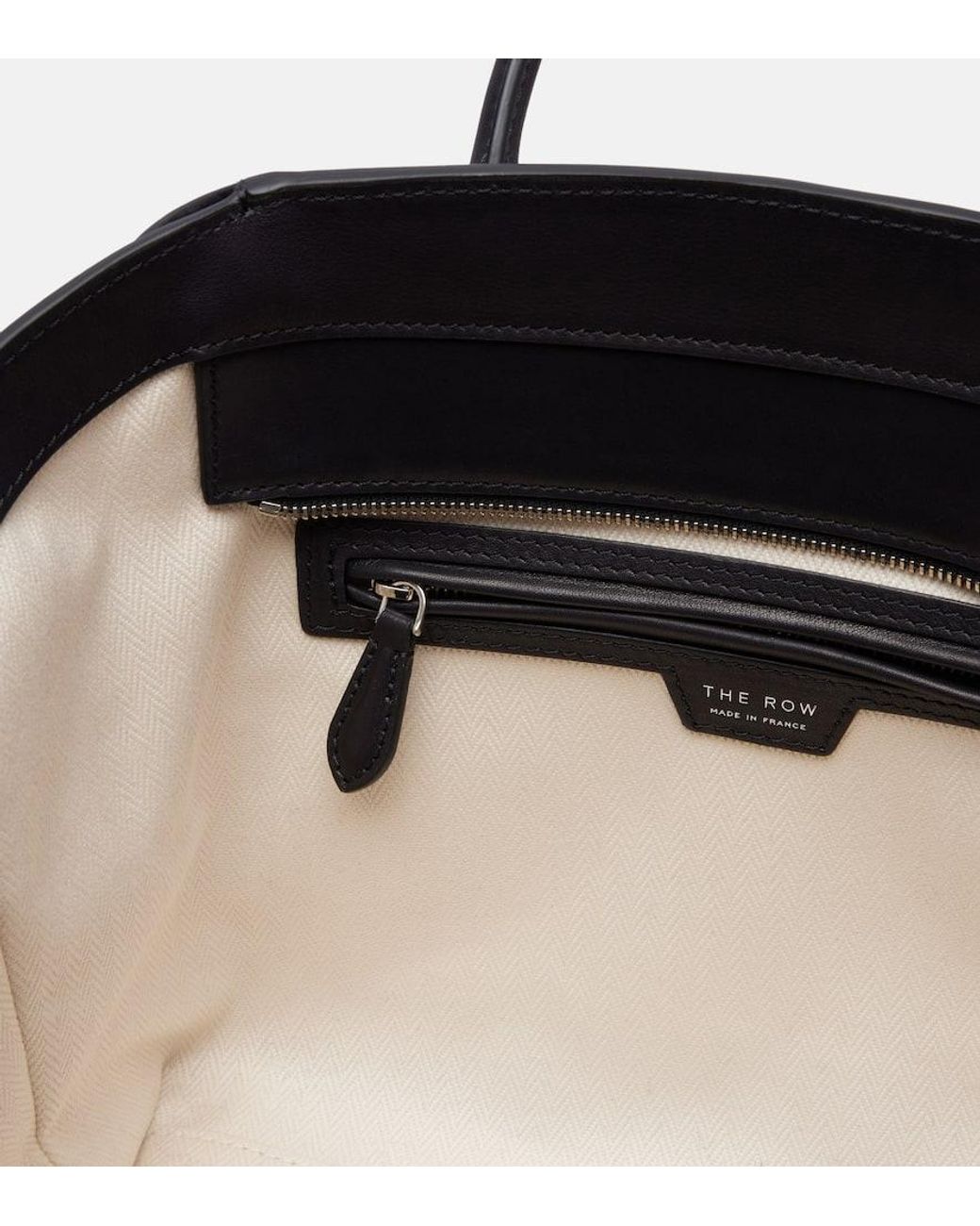 The Row Marlo 12 Leather Tote Bag in Black | Lyst