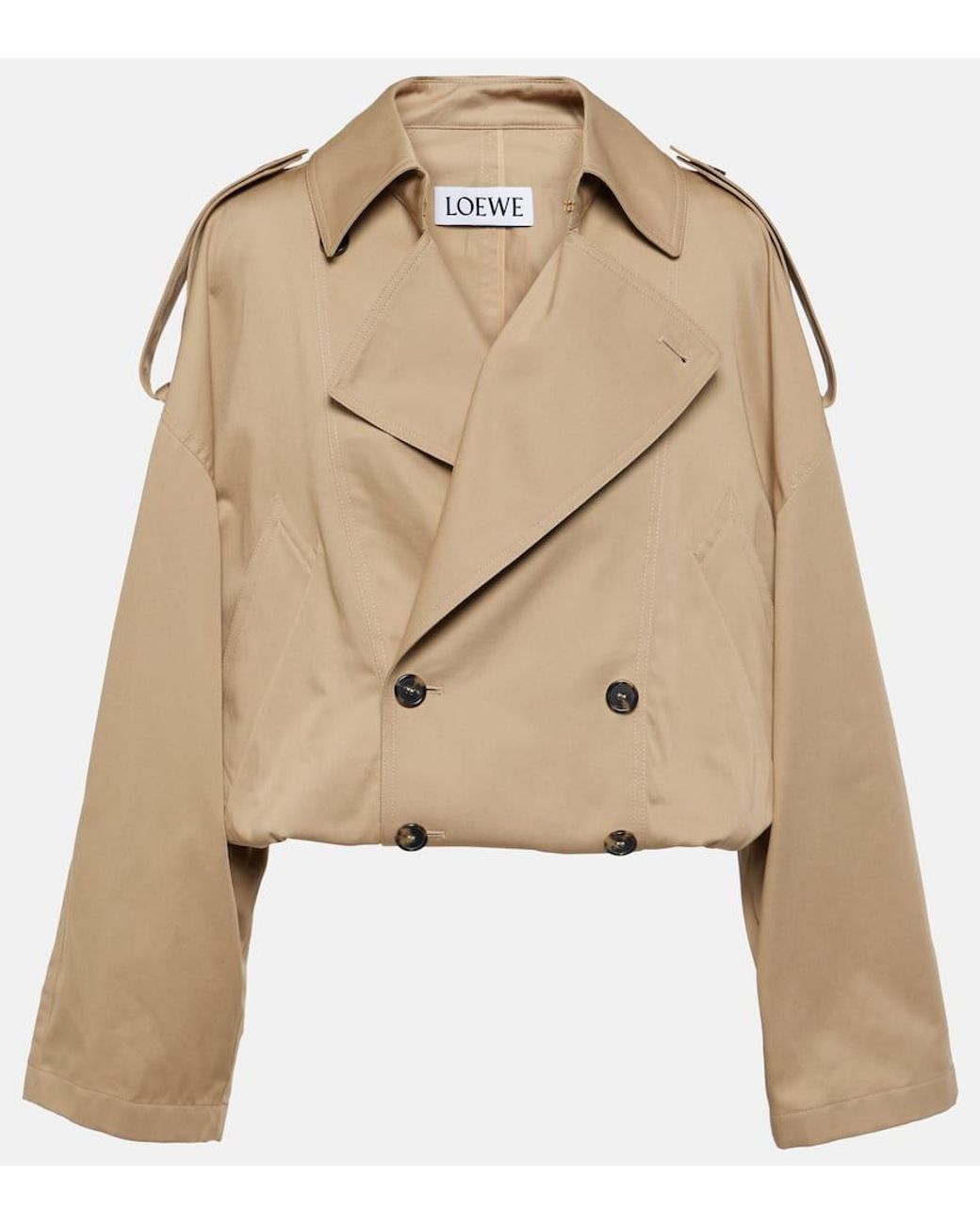 Loewe Balloon Cropped Cotton Drill Jacket in Natural | Lyst