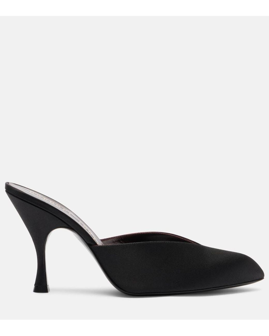 Herbert Levine Sitting Pretty Satin Mules in Black | Lyst