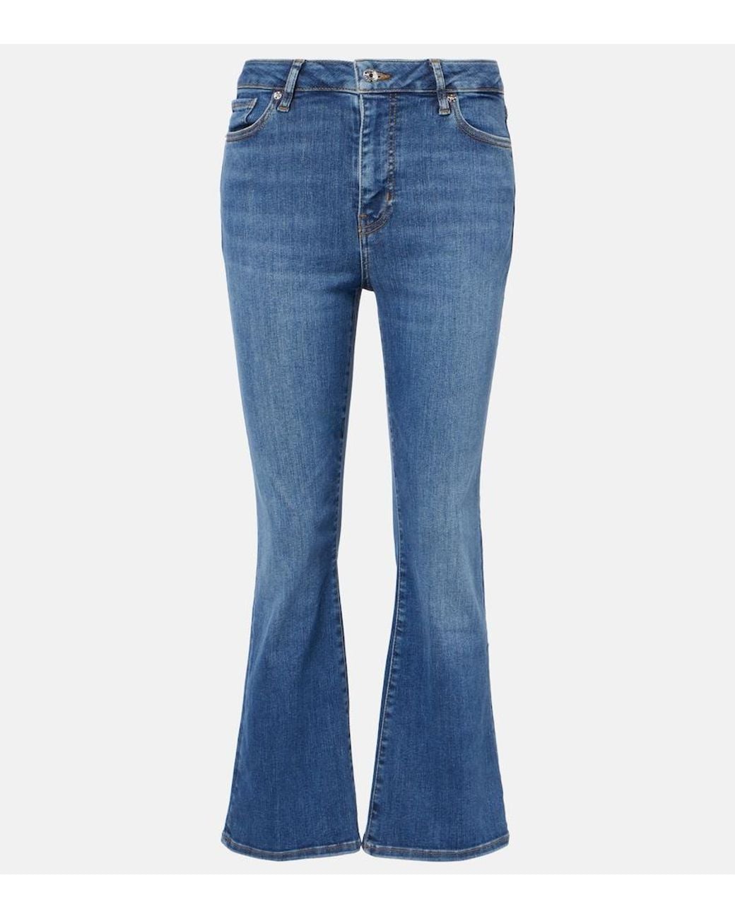 FRAME Le Crop Mini Bootcut Jeans in Blue | Lyst