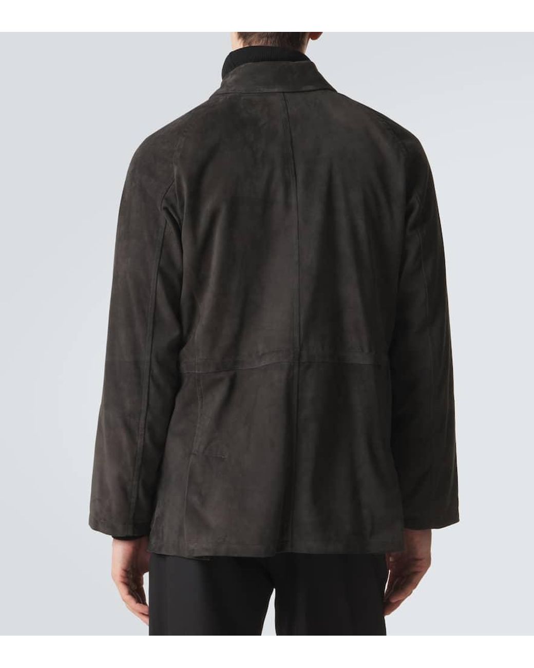 Saman Amel City Suede Jacket in Black for Men | Lyst UK
