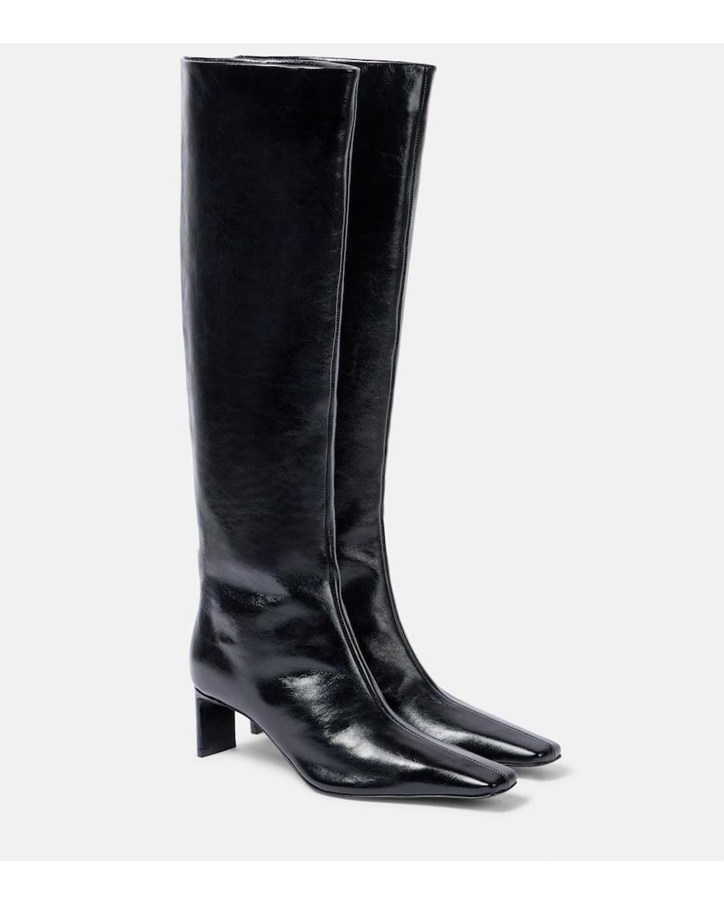 KHAITE Ona 55 Leather Knee-High Boots in Black | Lyst