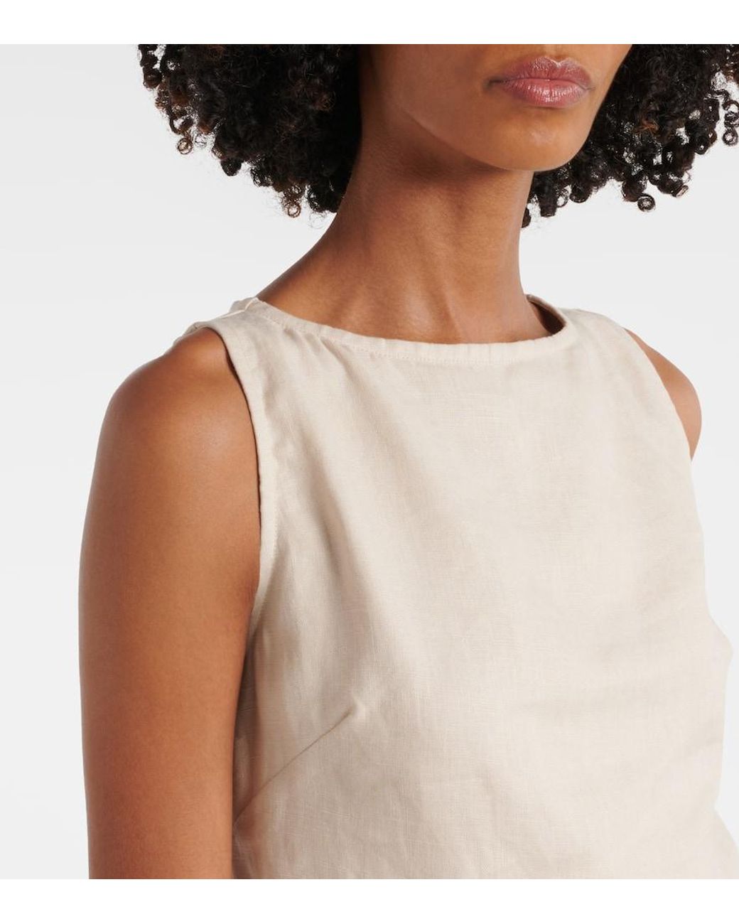 Faithfull the Brand Lui Belted Linen Minidress in Natural | Lyst