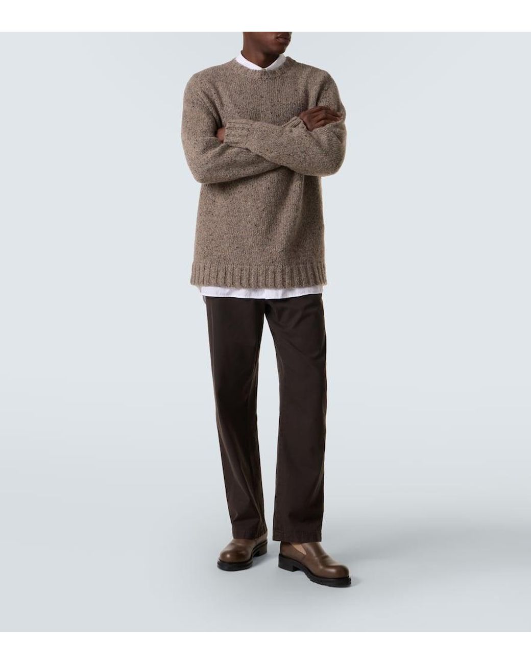 The Row Ottis Cotton And Cashmere Straight Pants in Black for Men | Lyst UK