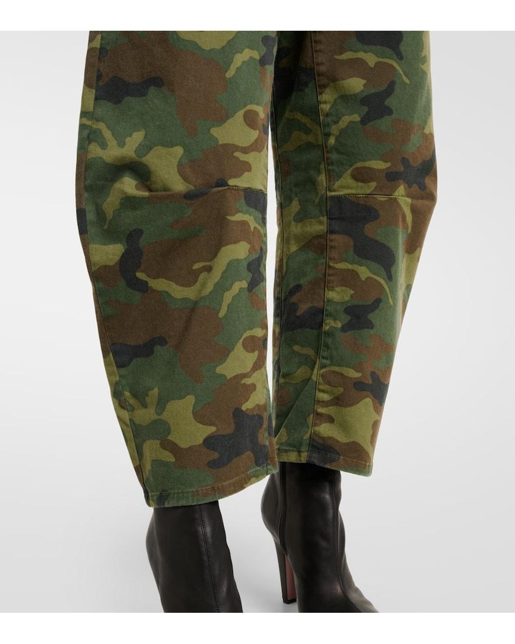 Nili Lotan Shon Camouflage Barrel-Leg Pants in Green | Lyst