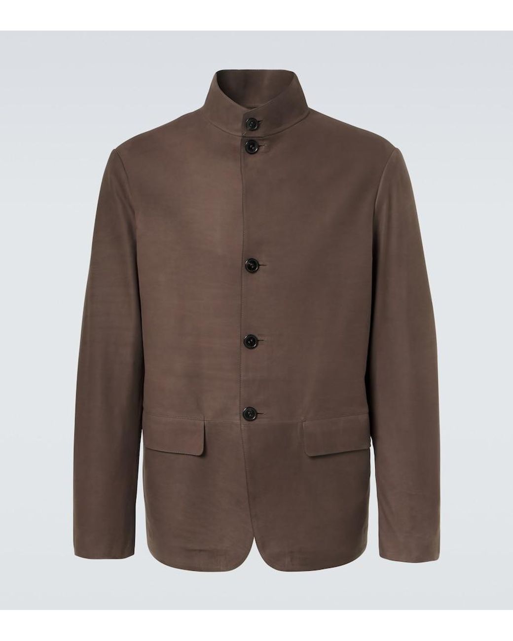 ZEGNA Il Conte Leather Jacket in Brown for Men | Lyst