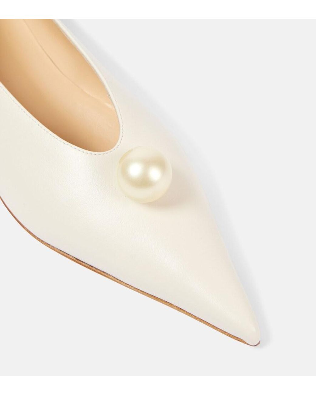 Magda Butrym Leather Ballet Flats in Natural | Lyst