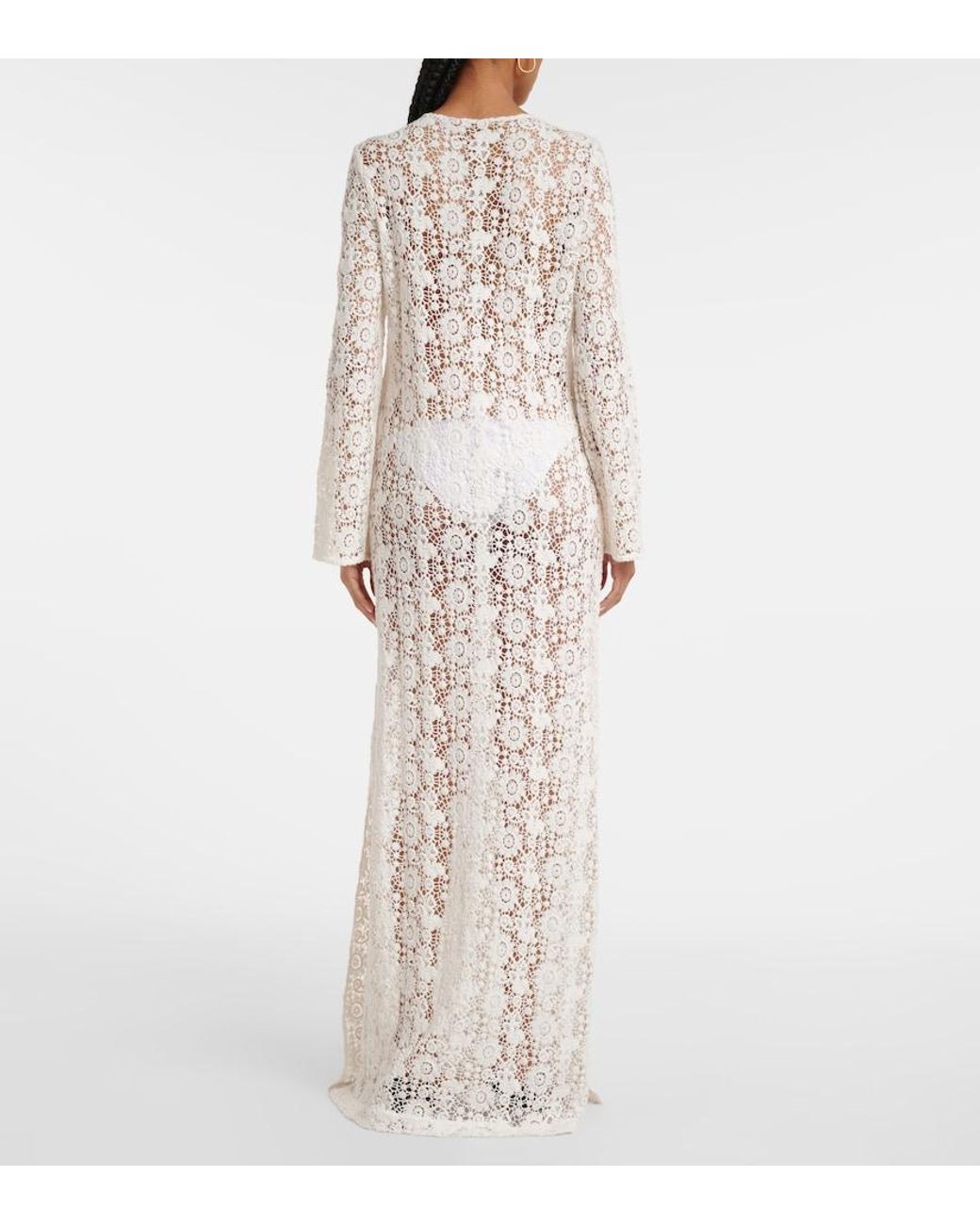 Nili Lotan Cotton Lace Maxi Dress in White | Lyst