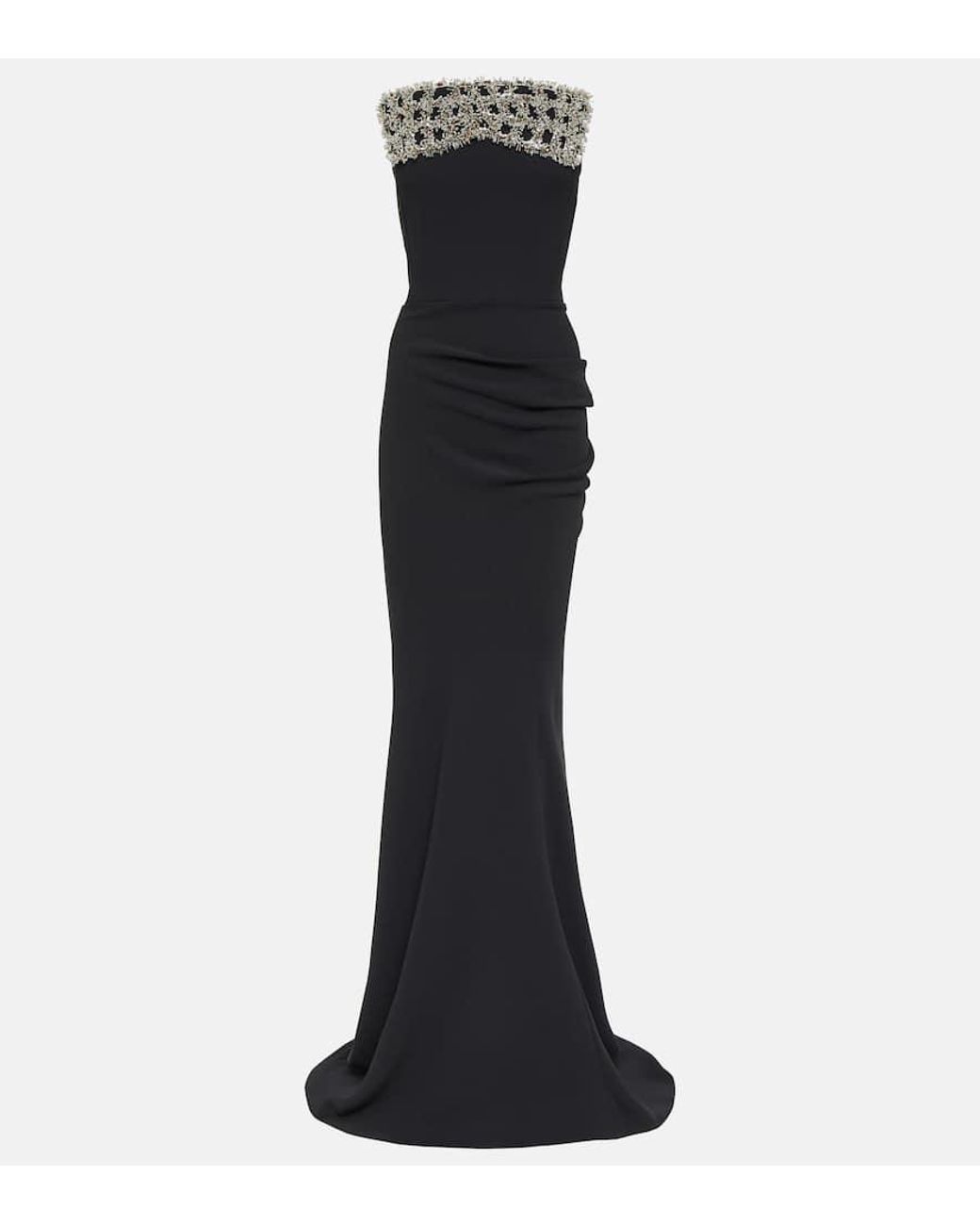 Maticevski Justice Beaded Strapless Gown in Black | Lyst