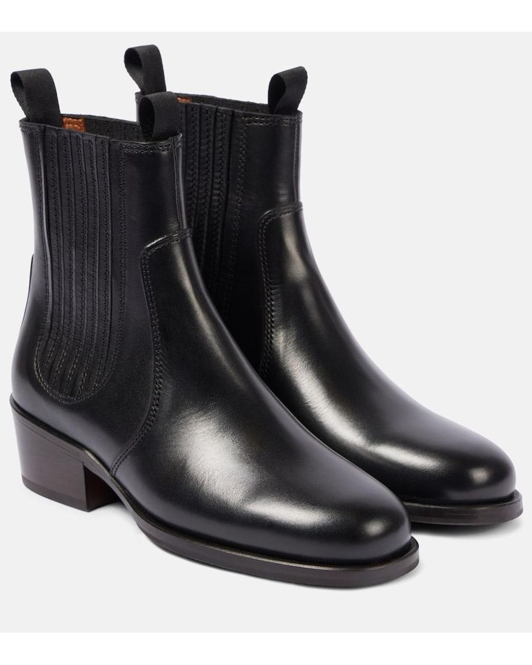 Lemaire Leather Chelsea Boots in Black | Lyst