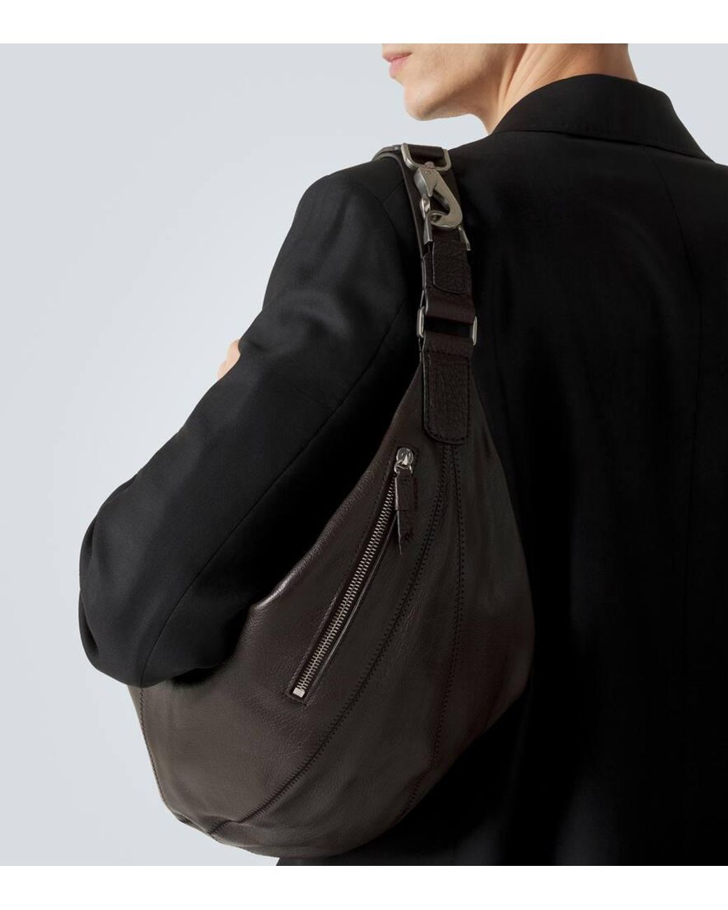 Lemaire Quiver Clip Leather Shoulder Bag in White for Men | Lyst