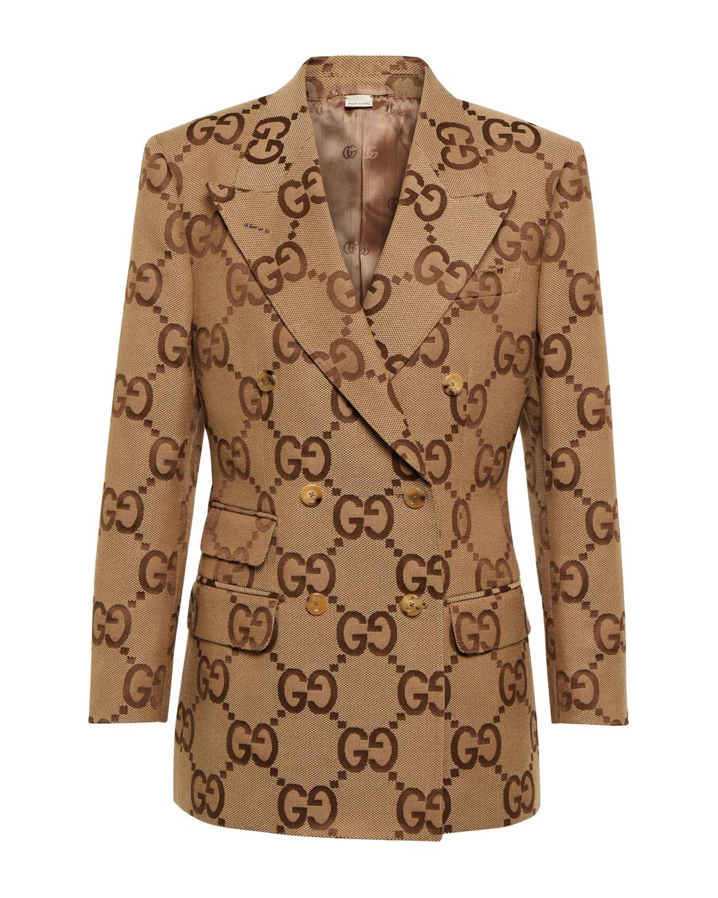 Gucci Jumbo GG Canvas Blazer in Natural | Lyst