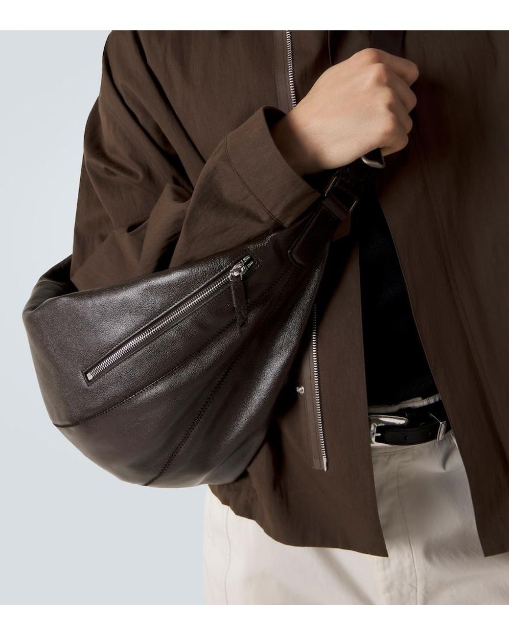 Lemaire Quiver Clip Leather Shoulder Bag in Black for Men | Lyst