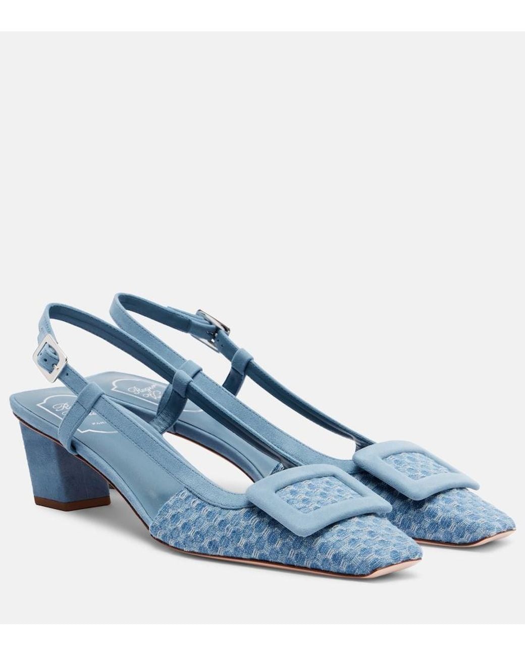 Roger Vivier Belle Vivier 45 Slingback Pumps in Blue | Lyst UK