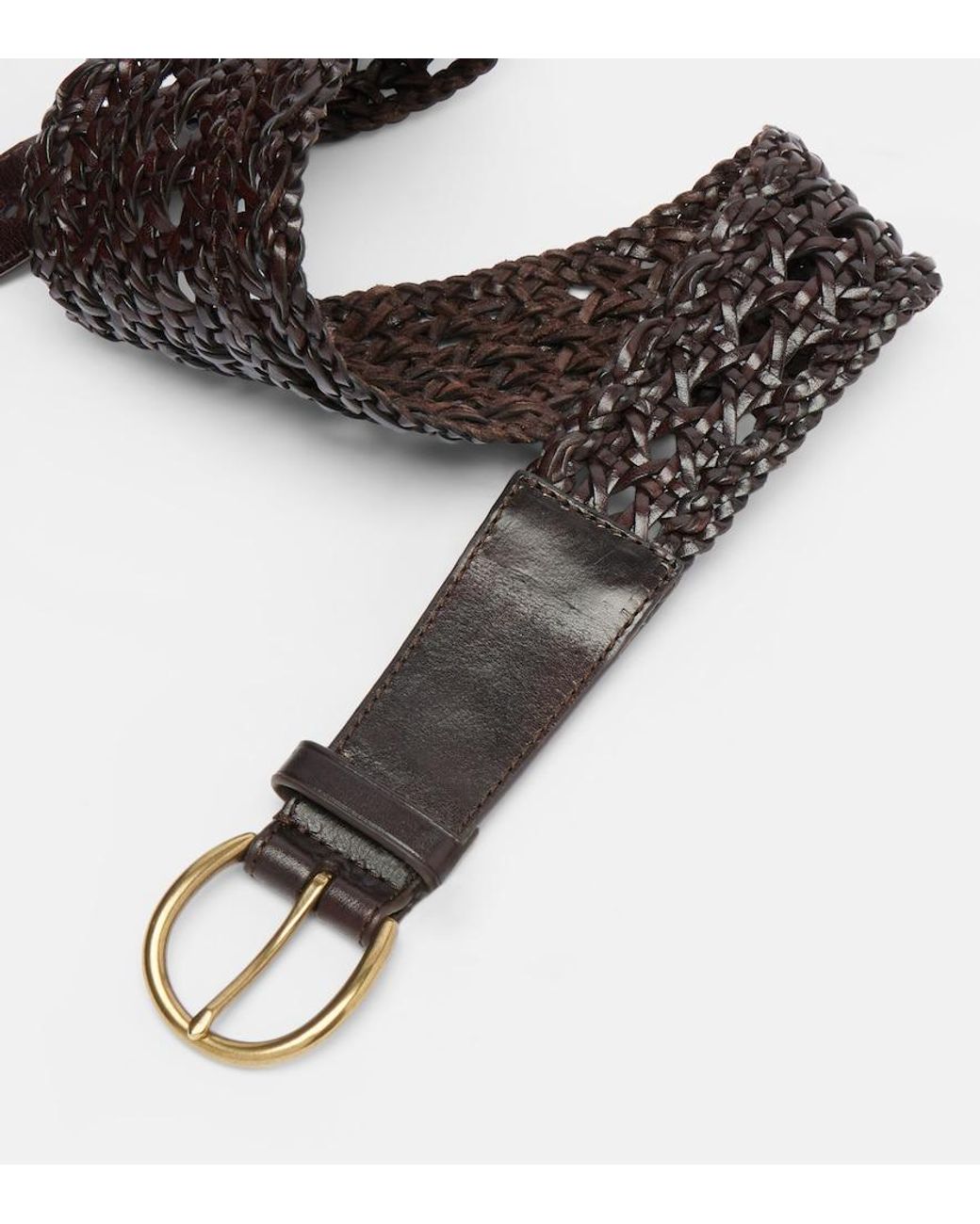 RIXO London Roxelle Woven Leather Belt in Black | Lyst