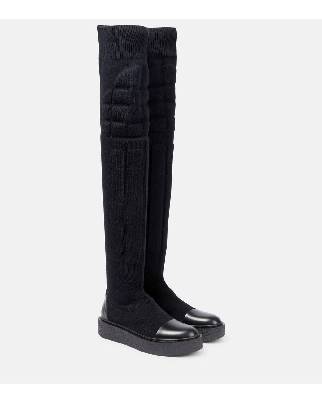 Max Mara Woolin Knitted Over-the-knee Boots in Black | Lyst