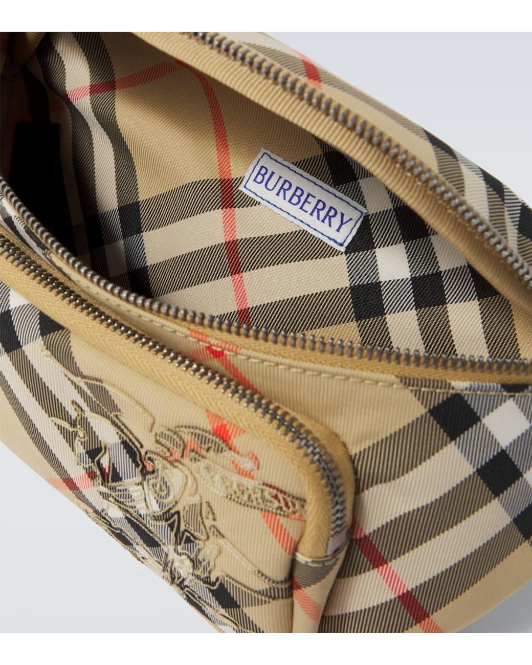 Burberry Check Embroidered Belt Bag in Metallic for Men | Lyst UK