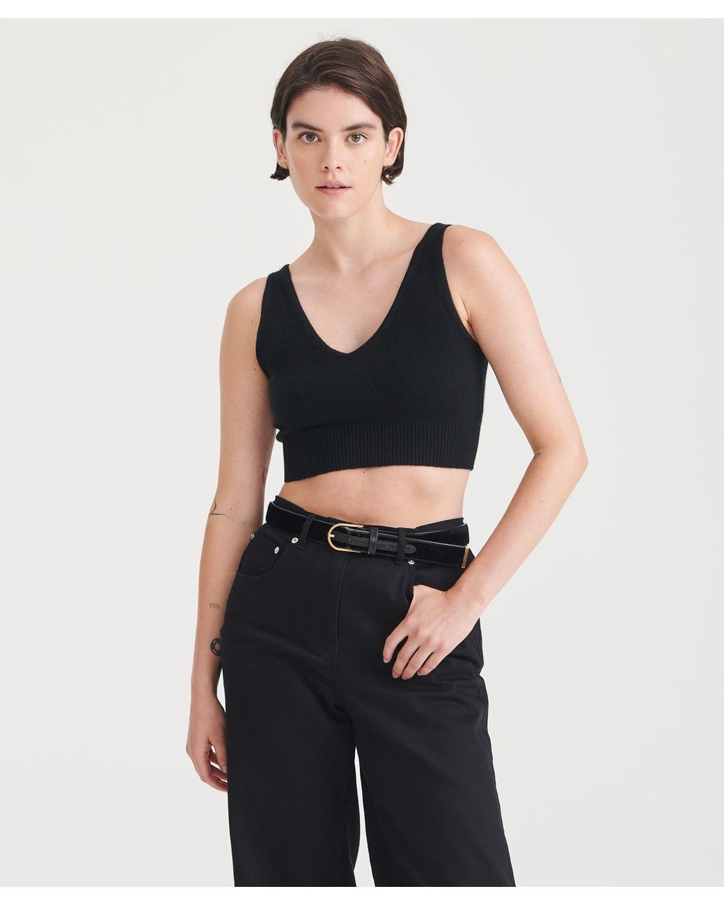 NAADAM Signature Cashmere Longline Bra Tops in Blue | Lyst