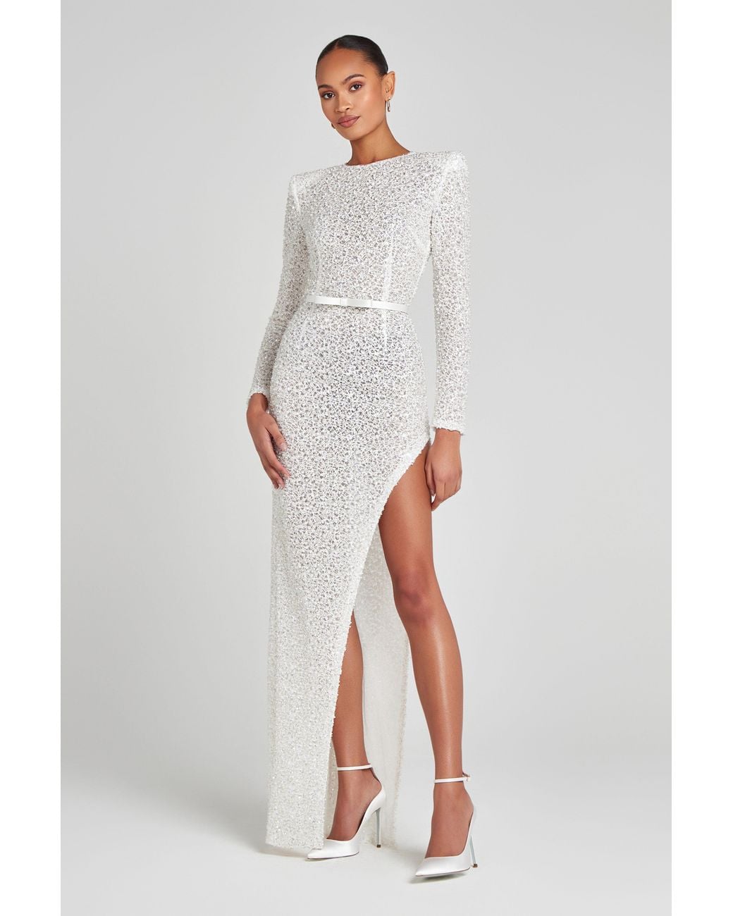 Nadine Merabi Elianna Dress in Gray | Lyst