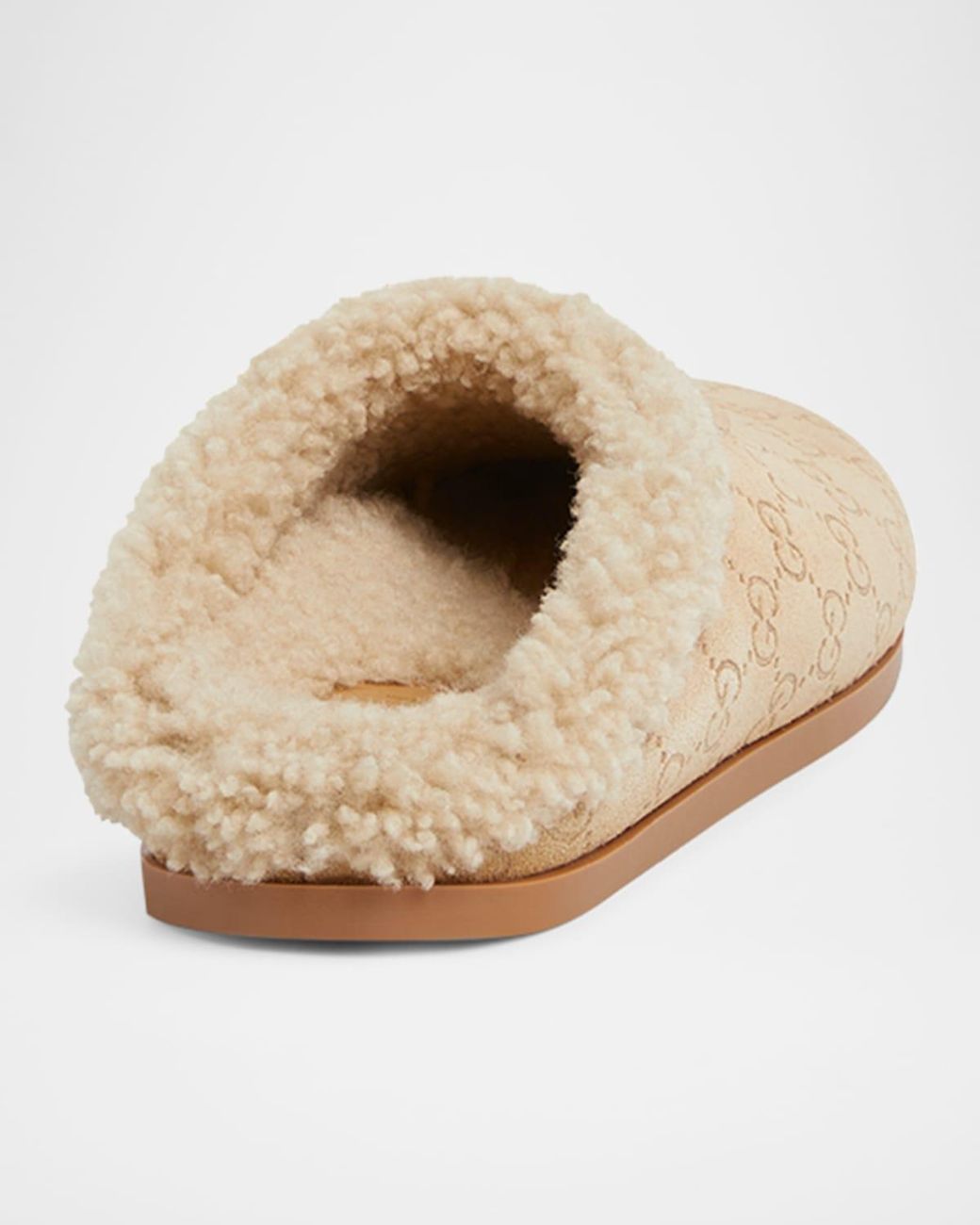 Gucci New Sol Suede Shearling Horsebit Mules in White | Lyst