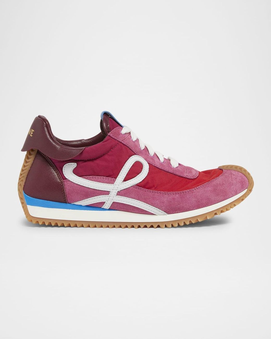 Loewe Flow Runner Suede And Leather Sneakers in Red | Lyst
