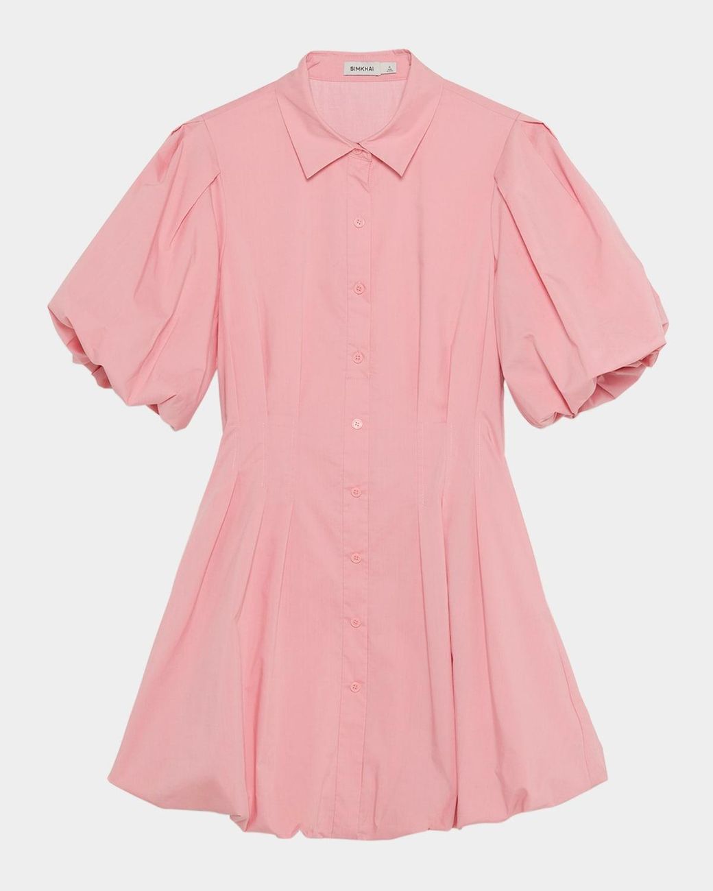 Jonathan Simkhai Cleo Balloon Pintuck Mini Dress in Pink | Lyst