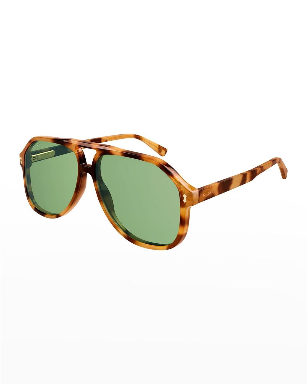 Gucci Acetate Aviator Sunglasses In Green For Men Lyst