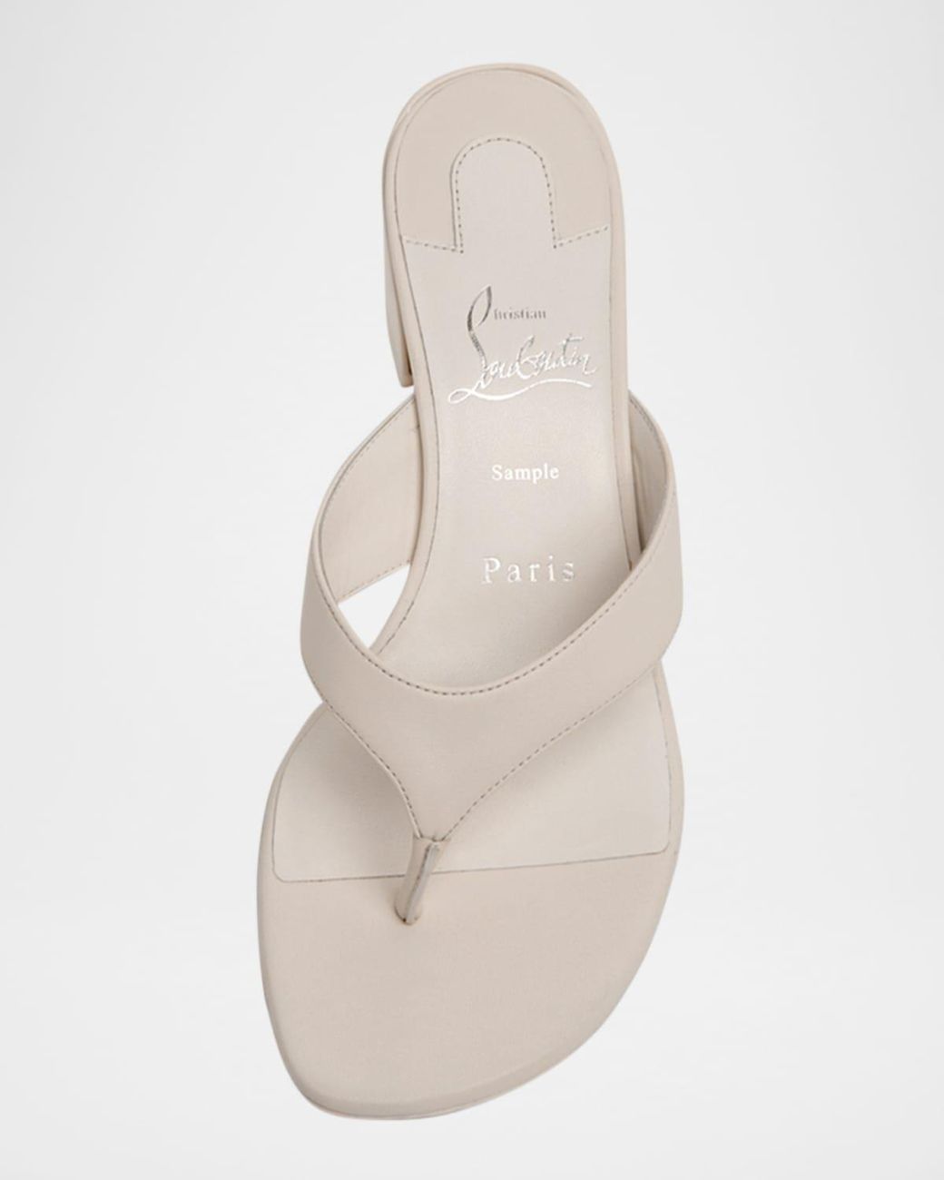 Christian Louboutin 55Mm Jane Tonga Leather Slide Sandals in Natural | Lyst