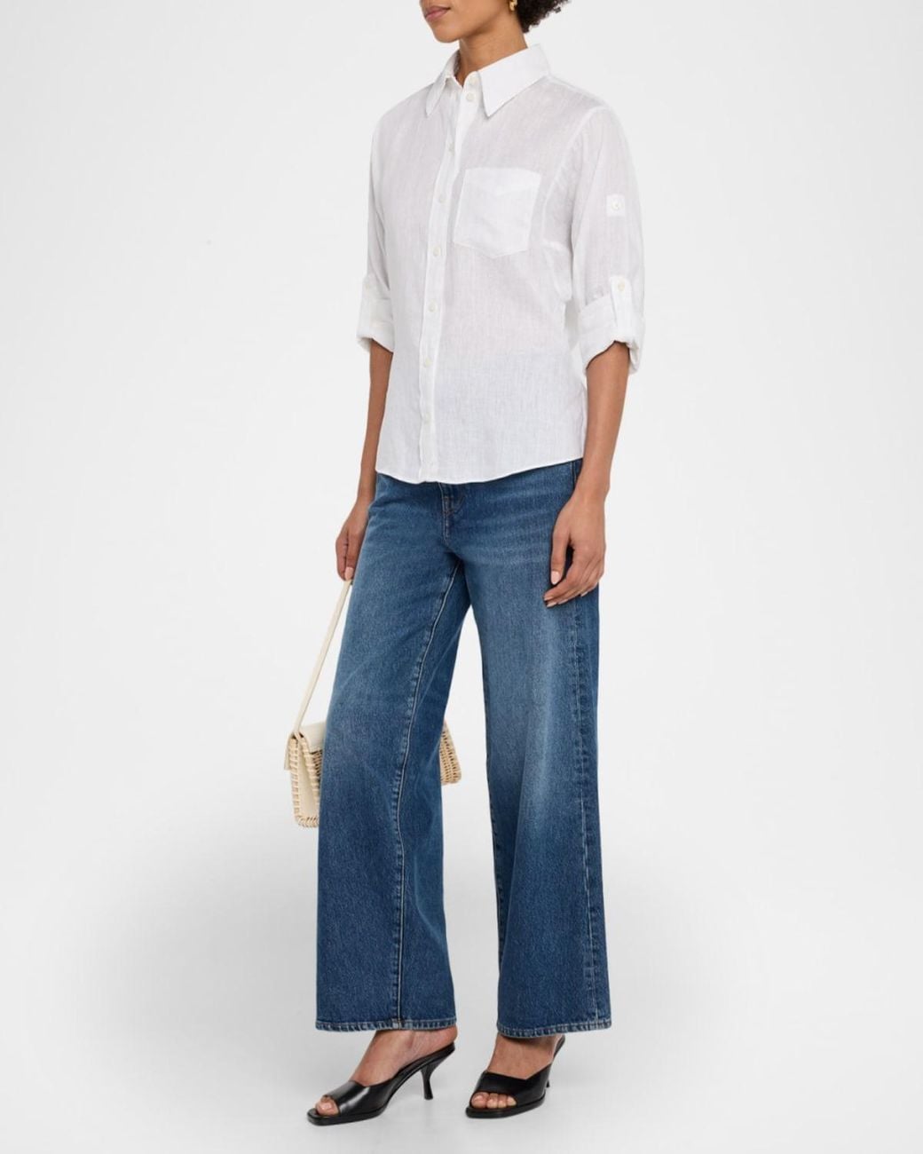 Reiss Leora Self-Tie Linen Blouse in White | Lyst