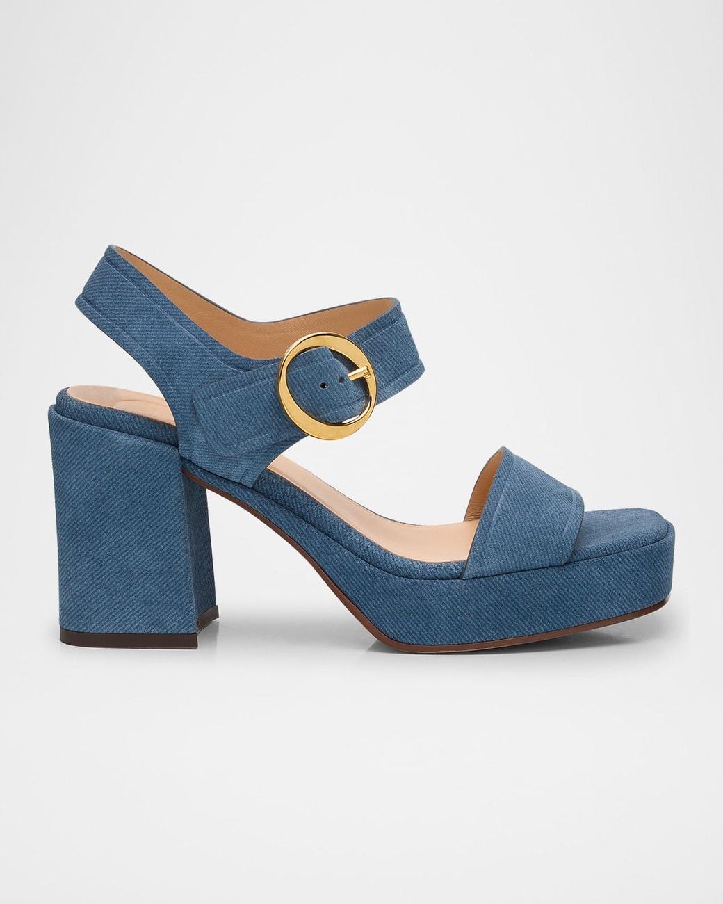 Odissi Brianne Denim Platform Sandals in Blue | Lyst
