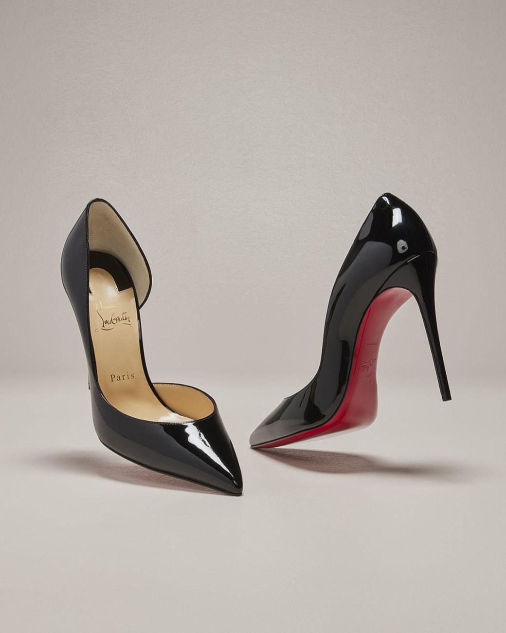 Christian Louboutin 100Mm Iriza Patent Open-Side Pumps in Black | Lyst