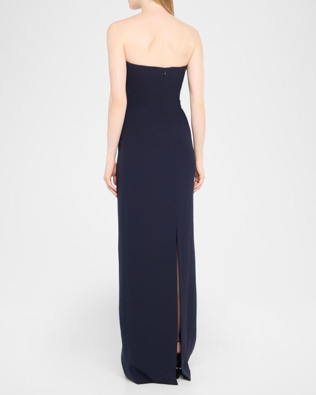 Lela Rose Floral Cord Embroidered Strapless Column Gown in Blue | Lyst